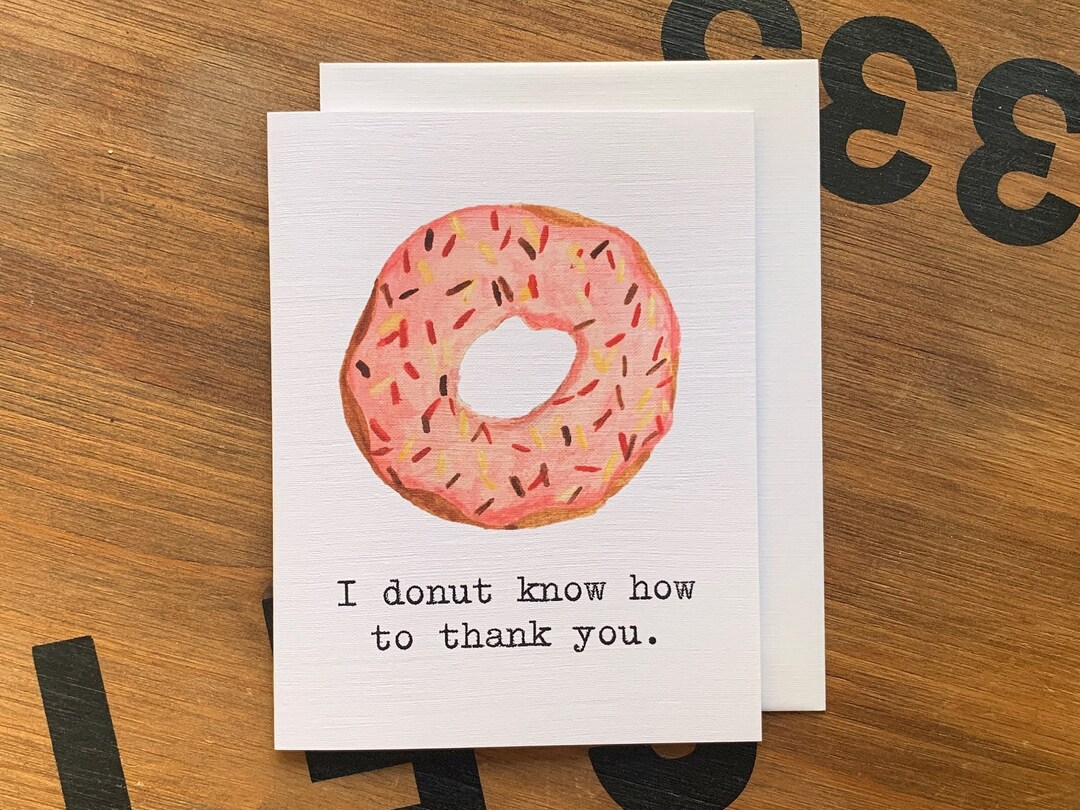 Donut Thank You Card, Donut Pun, Baker Card, Cute Donut Card - Etsy