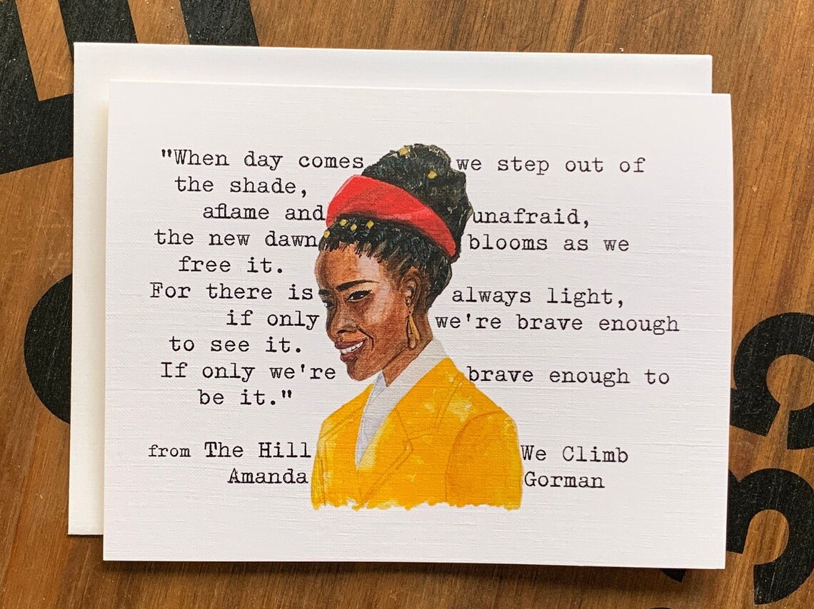 Amanda Gorman Quote Note Card - Etsy