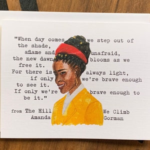 Amanda Gorman Quote - Note Card - Etsy