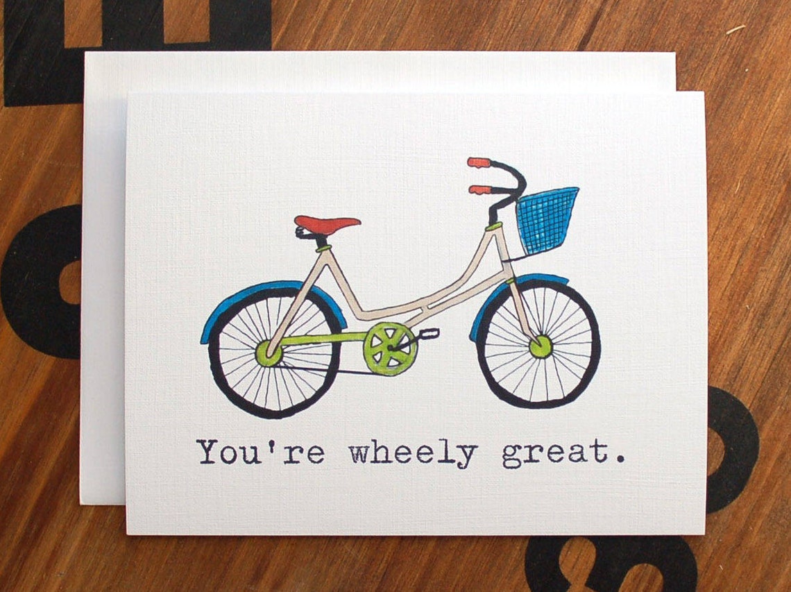 Bicycle Thank You Card Bicycle Pun Cycling Pun Cyclist Card - Etsy