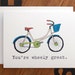 Bicycle Thank You Card, Bicycle Pun, Cycling Pun, Cyclist Card - Etsy