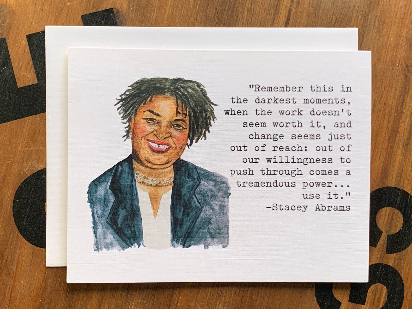 Stacey Abrams Quote - Note Card - Etsy