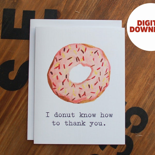Donut Pun Thank You - Etsy