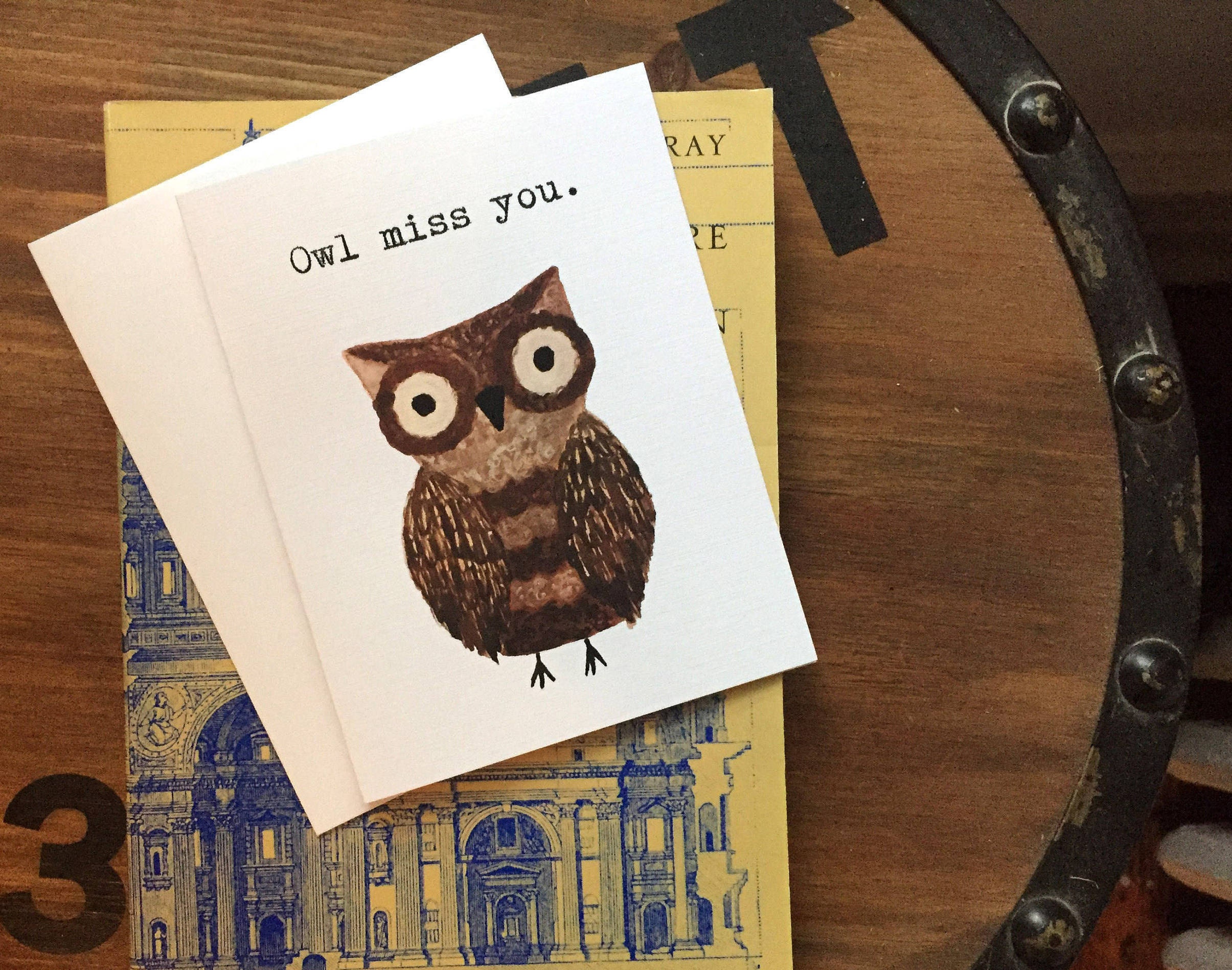 Owl Miss You Sweet Greeting Card Owl Greeting Card | Etsy