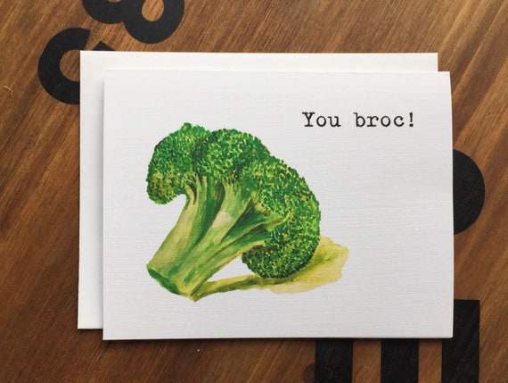 You Broc Broccoli Pun Blank Note Card Cute Thank You Chef | Etsy
