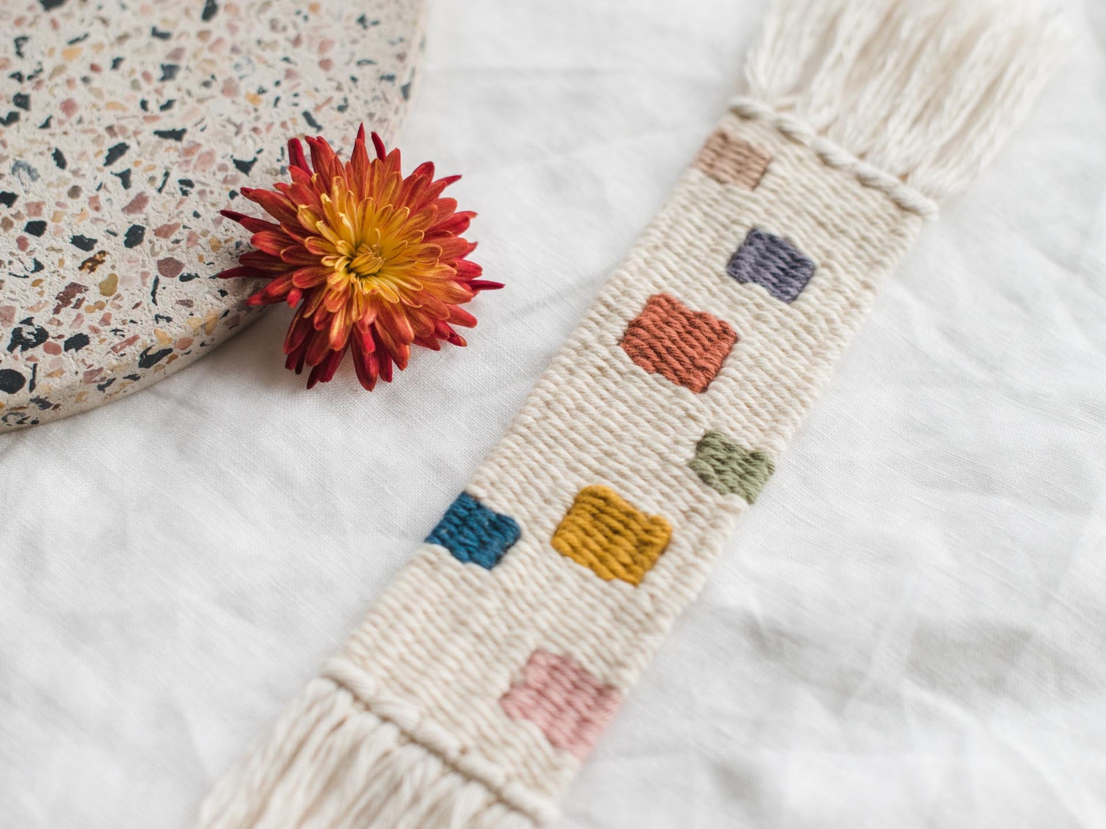 Minimal Woven Bookmark Tetris / Handwoven Bookmark/ Textile Weaving ...