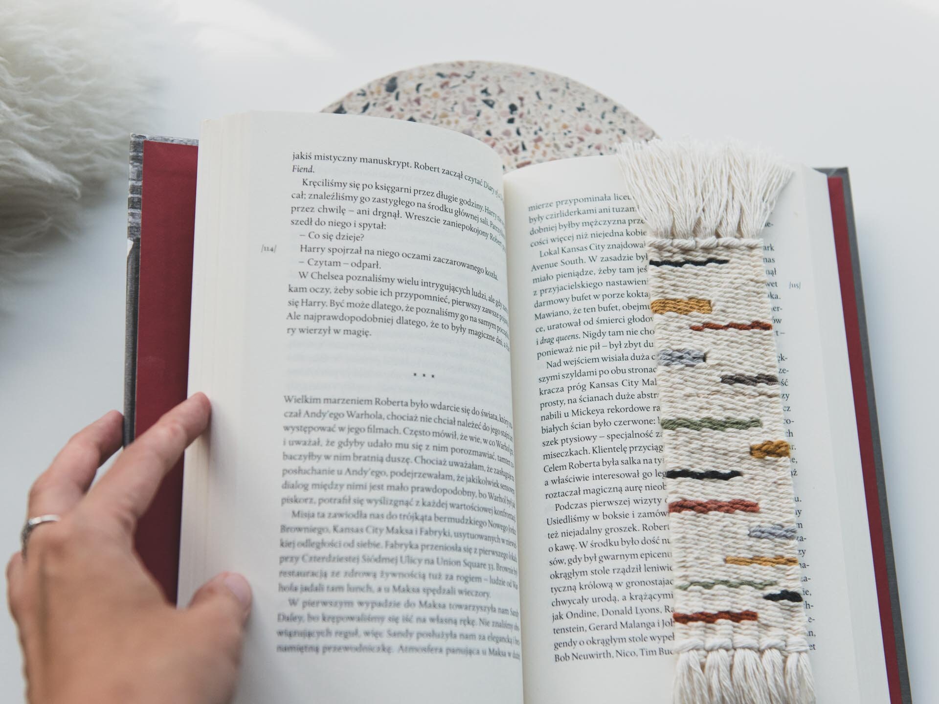 Minimal Woven Bookmark Terazzo I / Handwoven Bookmark/ Textile Weaving ...