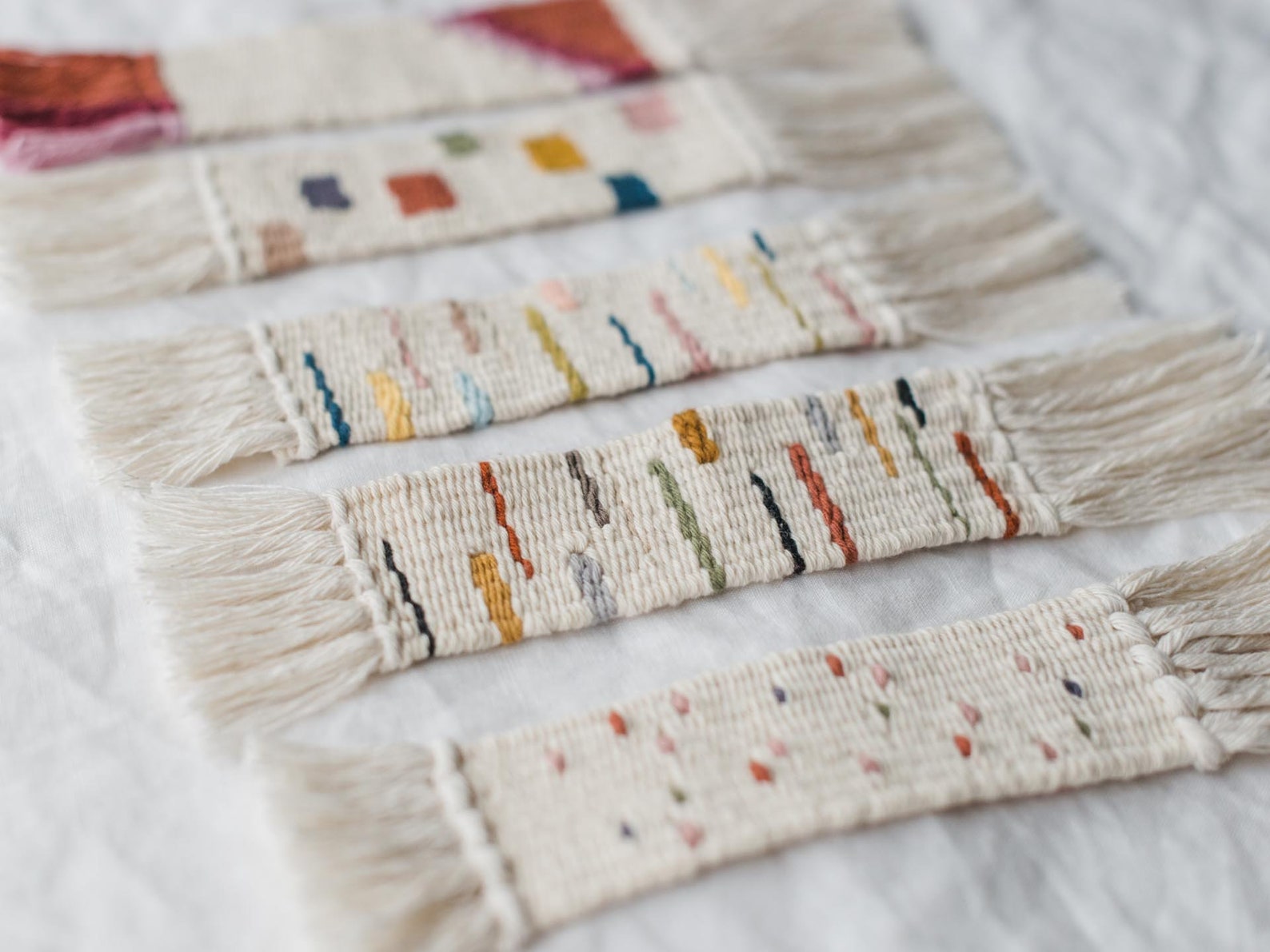 Minimal Woven Bookmark Tetris / Handwoven Bookmark/ Textile Weaving ...