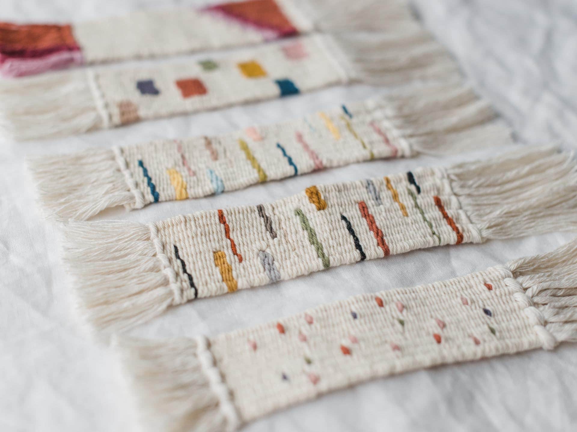 Minimal Woven Bookmark Tetris / Handwoven Bookmark/ Textile Weaving ...