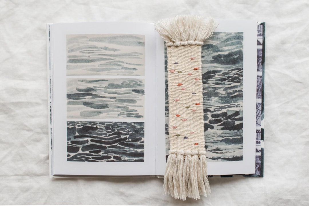 Minimal Woven Bookmark Confetti / Handwoven Bookmark/ Textile Weaving ...