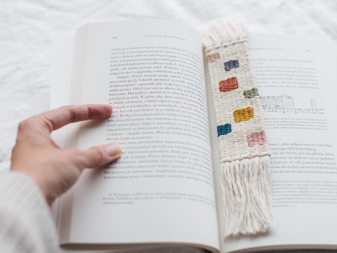 Minimal Woven Bookmark Tetris / Handwoven Bookmark/ Textile Weaving ...