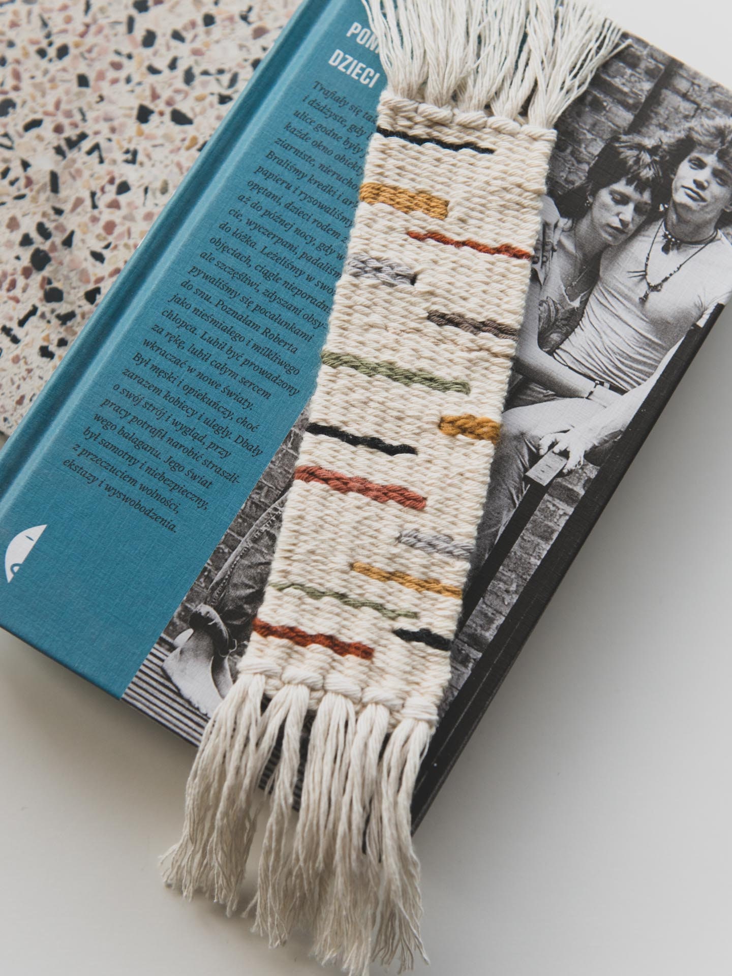 Minimal Woven Bookmark Terazzo I / Handwoven Bookmark/ Textile Weaving ...