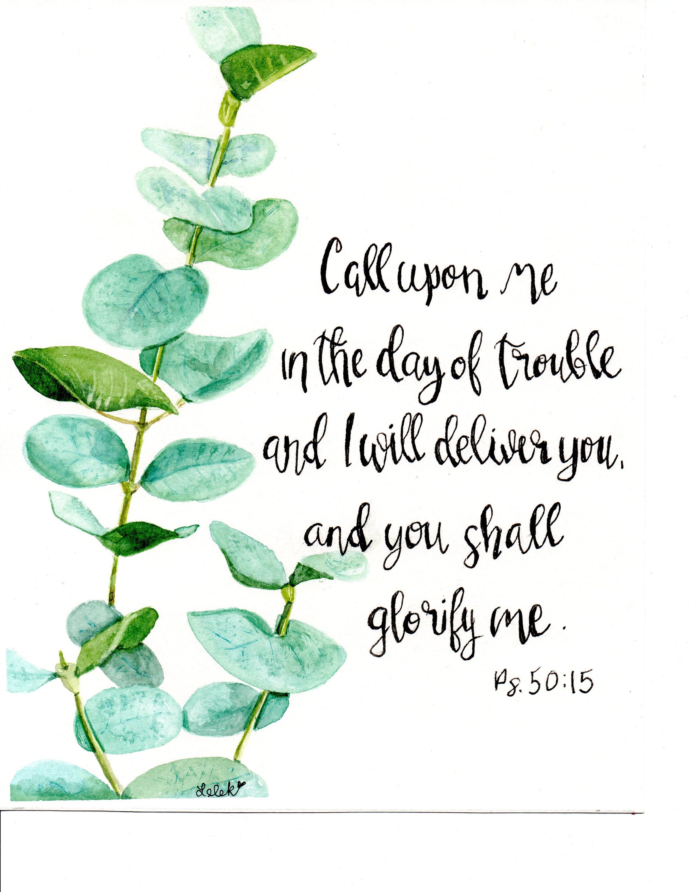 Call Upon Me in the Day of Trouble; Ps 50:15 - Etsy