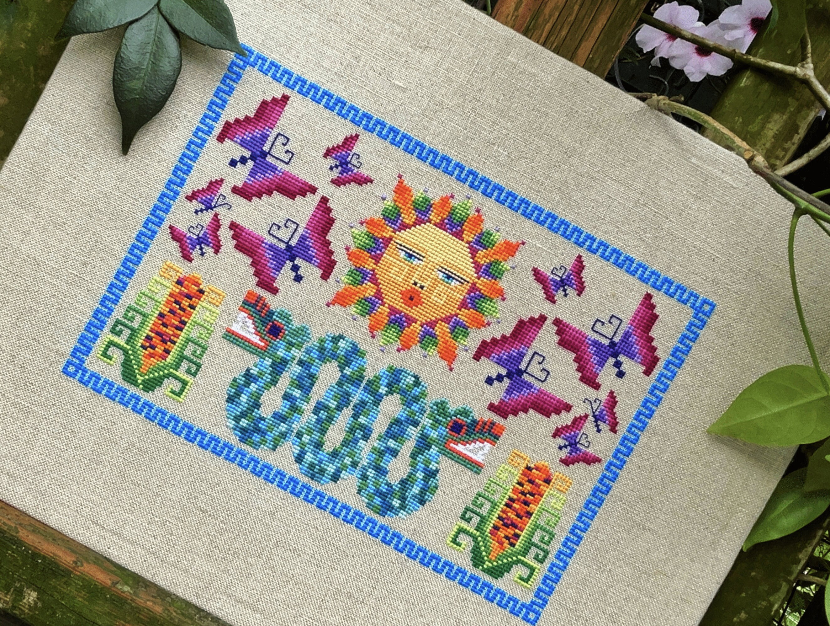 AZTEC STUDY Butterflies, Maize, Sun God, Double-headed Serpent - Etsy