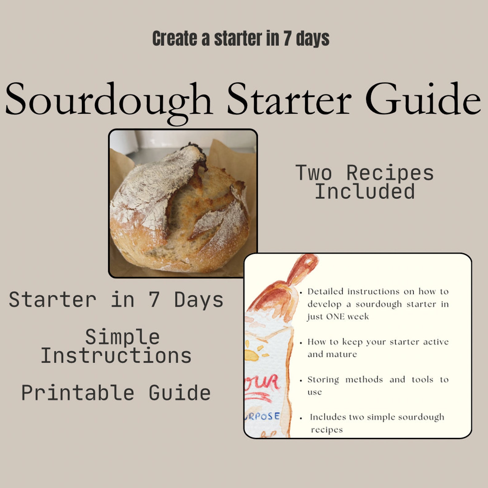 Simple Sourdough Starter Guide - Etsy