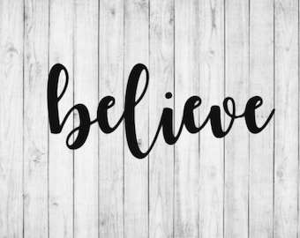 Believe Vinyl Decal | Etsy