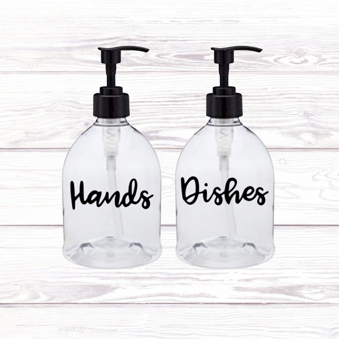 Hand Dishes Decal | Hand Soap Decal | Bottle Decal | Vinyl Decal ...