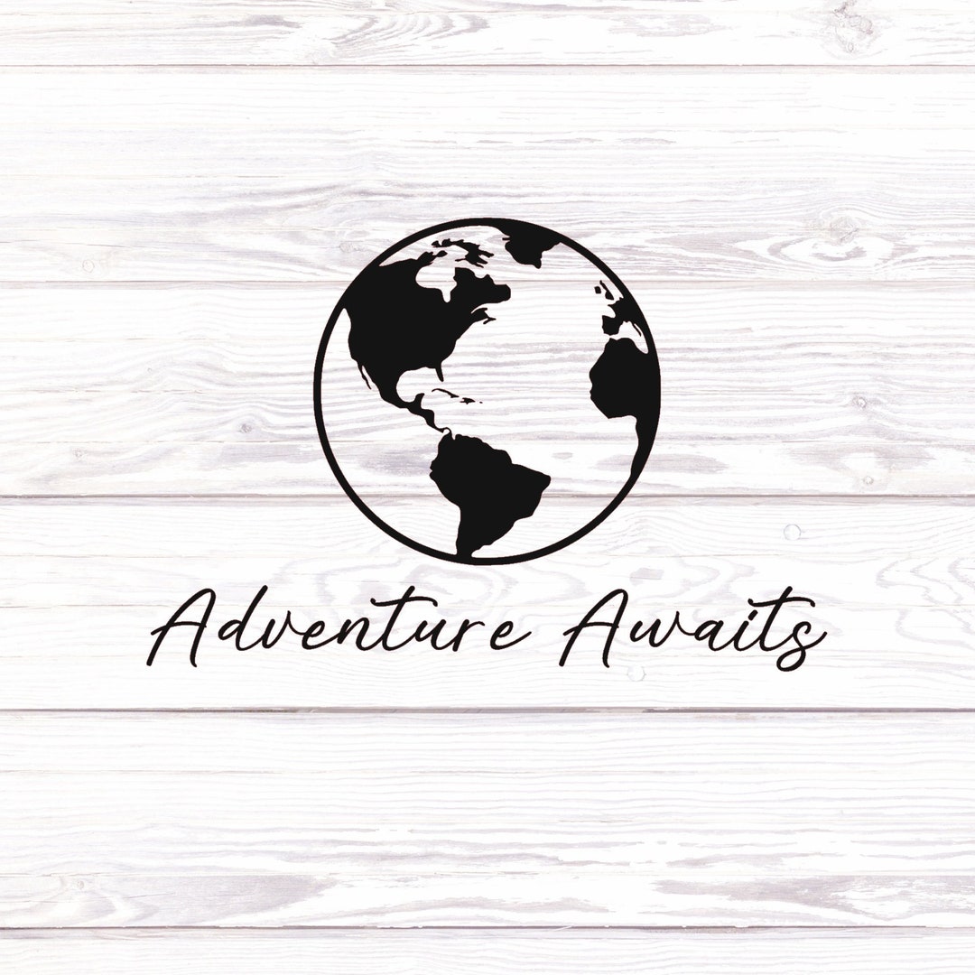 Adventure Awaits Decal, Adventure Decal, Globe Decal, Travel Decal ...