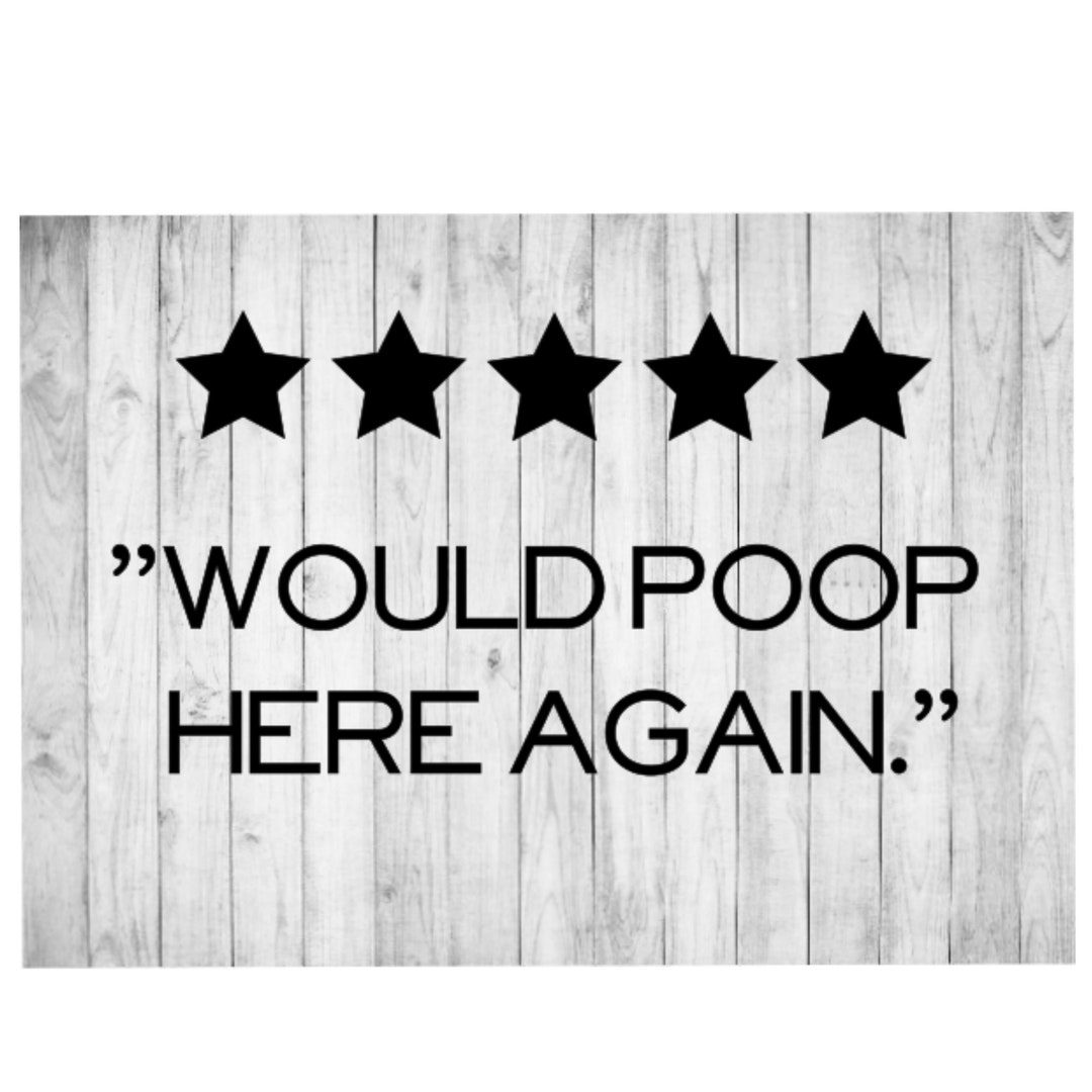 5 Stars Would Poop Here Again Decal/ Bathroom Decal/ Funny Bathroom ...