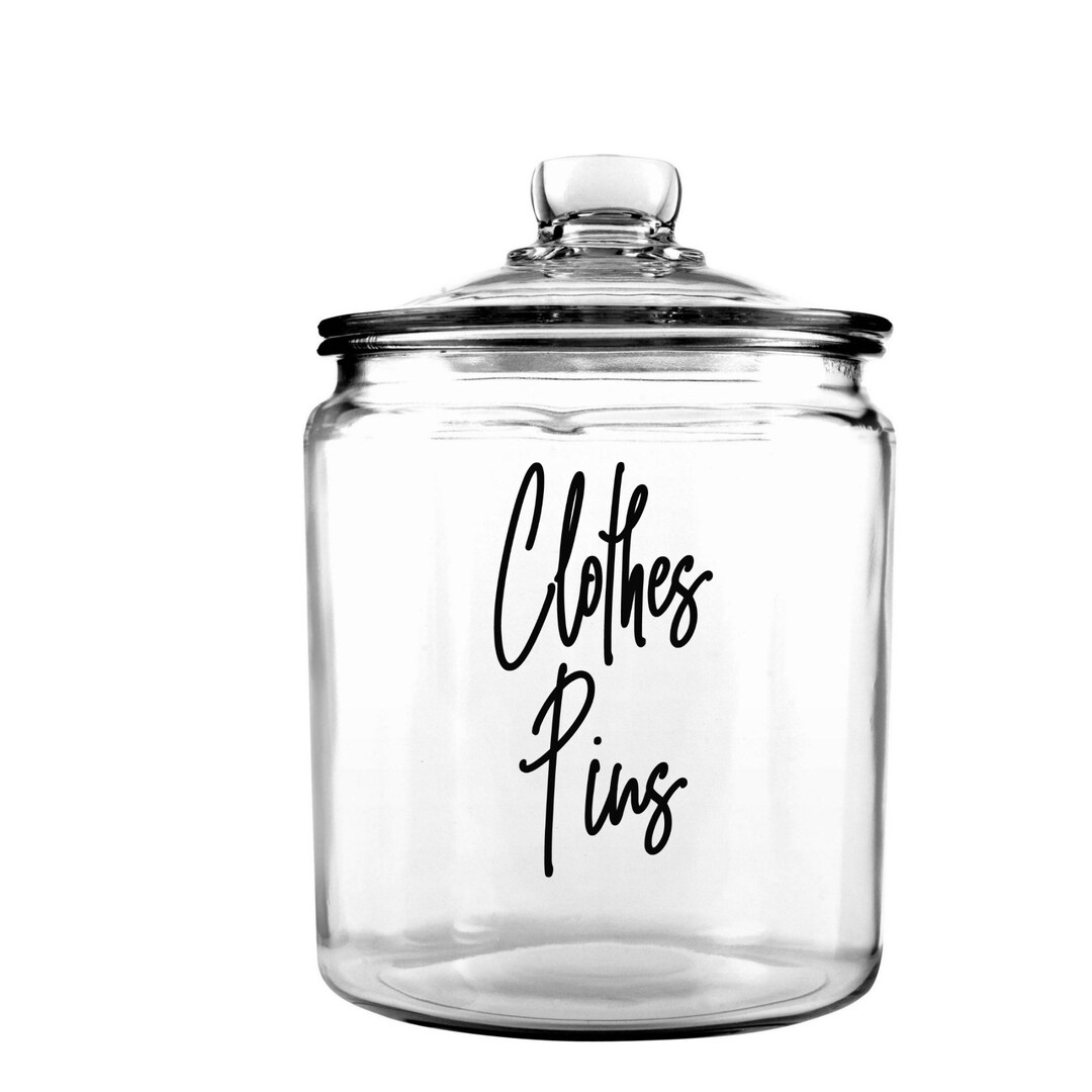 Clothespins Decal, Laundry Label, Laundry Room Decal, Laundry Organizer ...