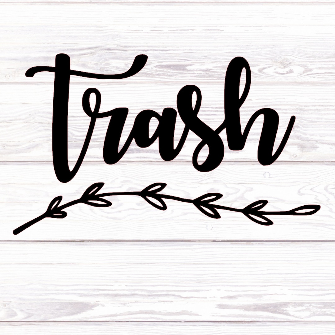 Trash Can Decal Trash Can Sticker Trash Can Label Trash Bin Labels ...