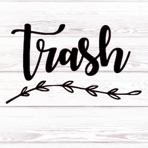 Trash Can Decal Trash Can Sticker Trash Can Label Trash Bin Labels ...