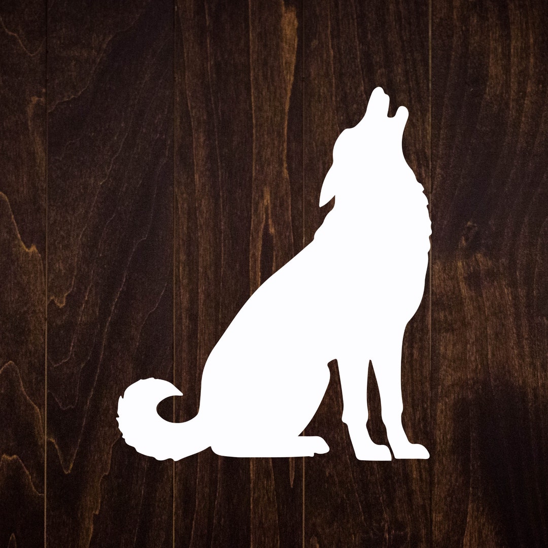 Howling Wolf Decal, Wolf Decal, Vinyl Decal, Car Decal, Laptop Decal ...