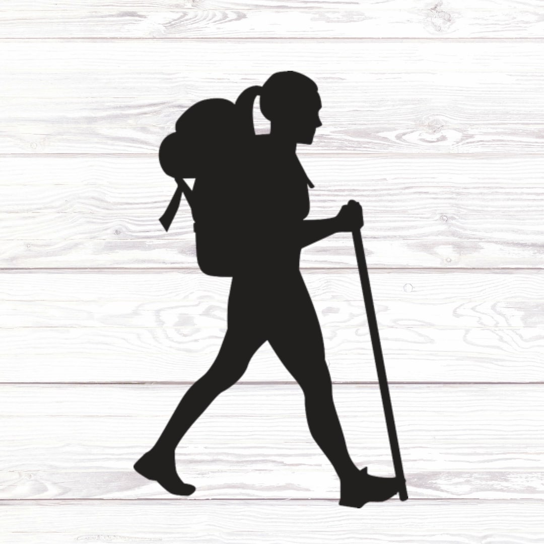 Hiker Decal Hiking Decal Hiking Sticker Nature Decal Camping Decal ...