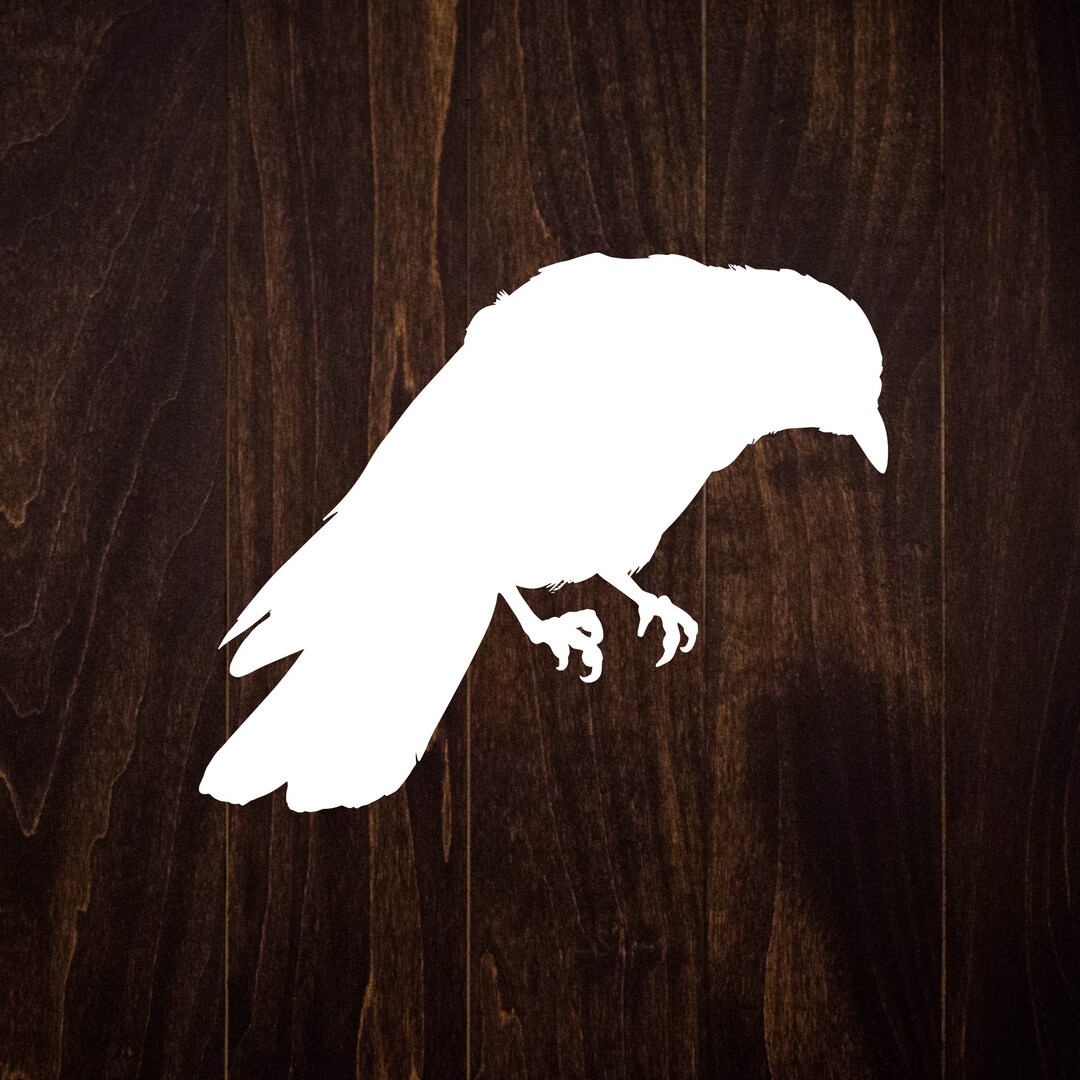 Crow Decal, Car Sticker, Laptop Decal, Vinyl Decal, Water Bottle ...