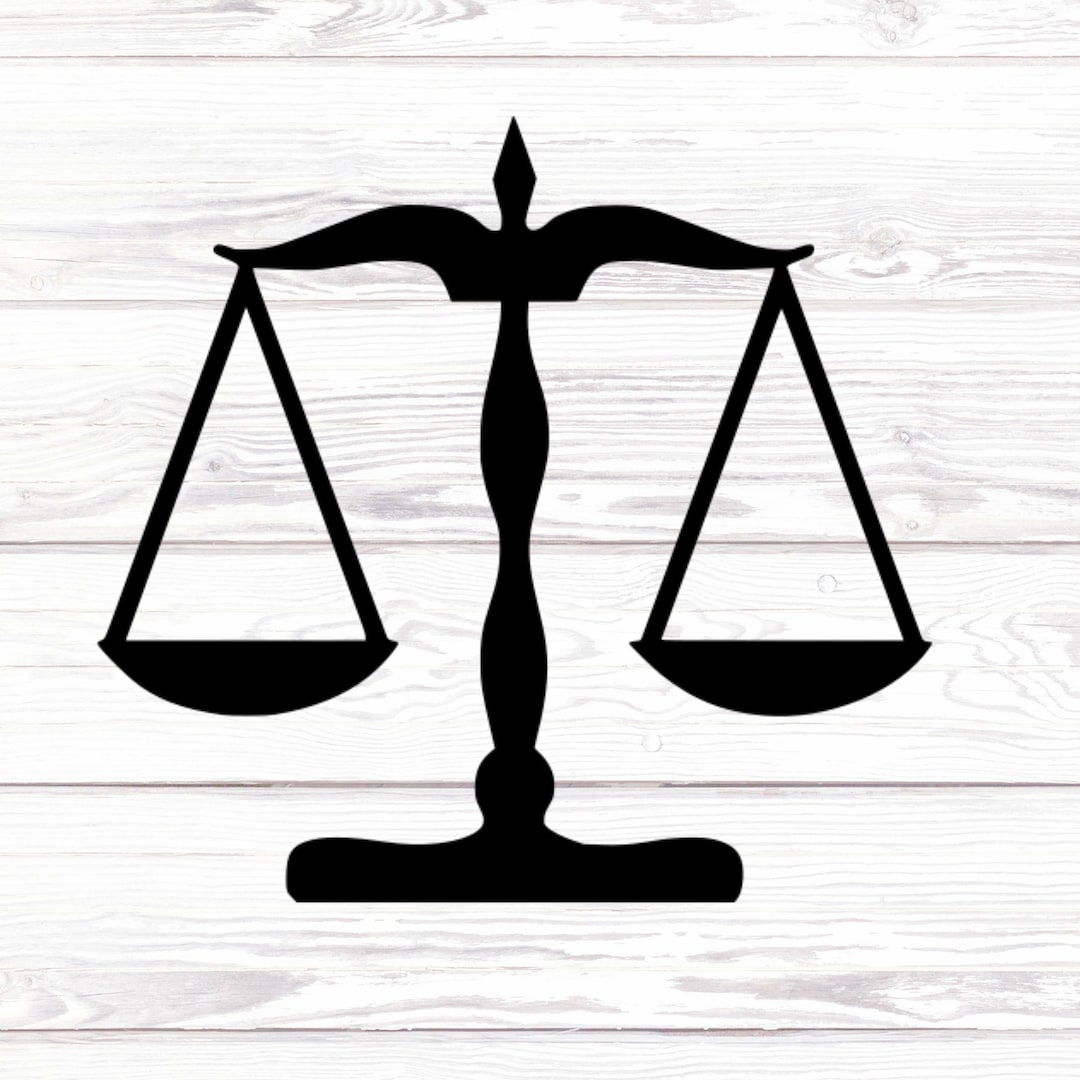 Scales of Justice Vinyl Decal Sticker, Lawyer, Justice, Law School ...