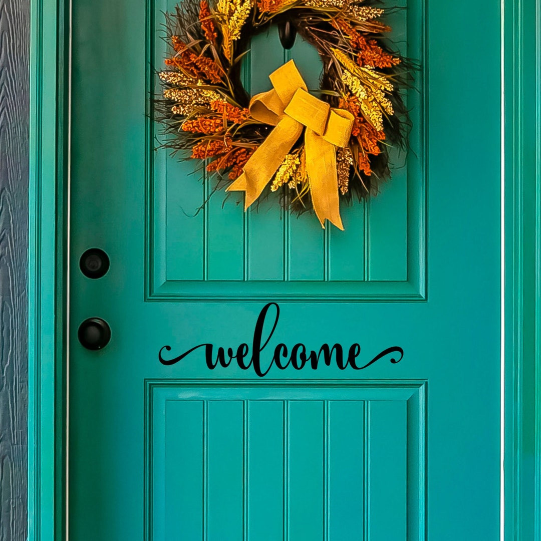Welcome Decal Door Decal Wedding Decal Classroom Wall Decal Welcome Front Door Decal Welcome ...