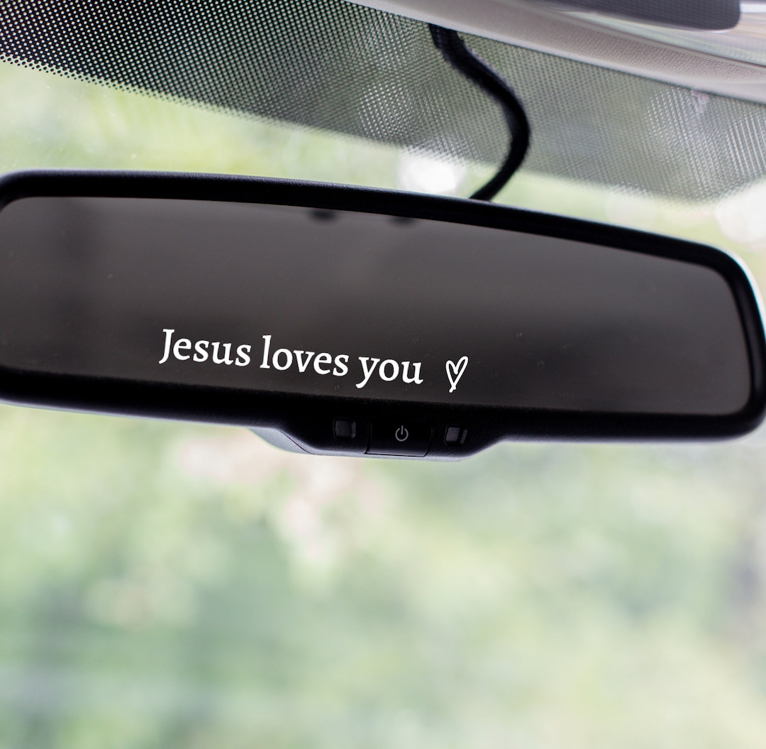 Jesus Loves You Decal: Christian Car Mirror Sticker - Etsy