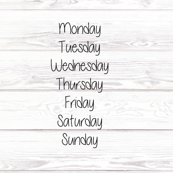 Days of the Week - Etsy