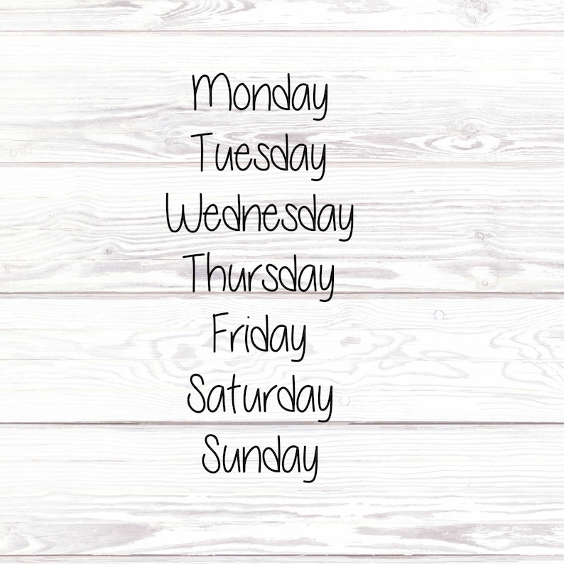 Days of the Week Decals Week Days Labels Classroom Decals | Etsy