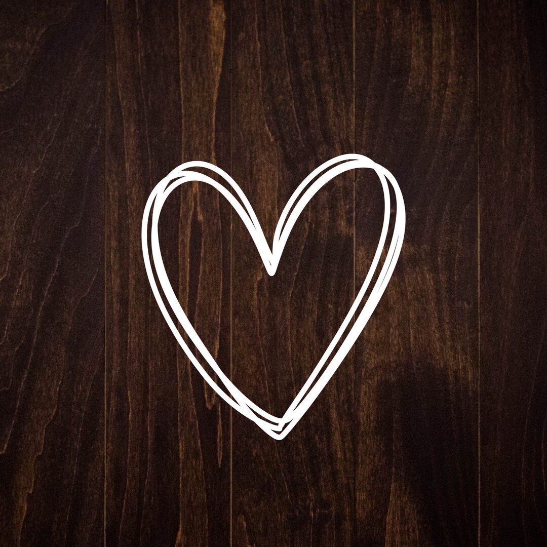 Heart Decal, Vinyl Heart Sticker, Love Heart Decal, Wall Heart Decal ...
