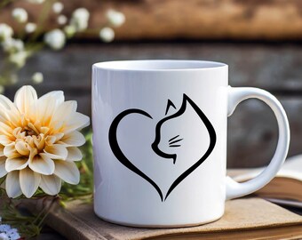 Cat Heart Vinyl Decal - Etsy