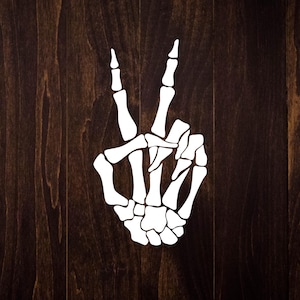 Skeleton Peace Sign Vinyl Decal/peace Sign Sticker/skeleton Hand Decal ...