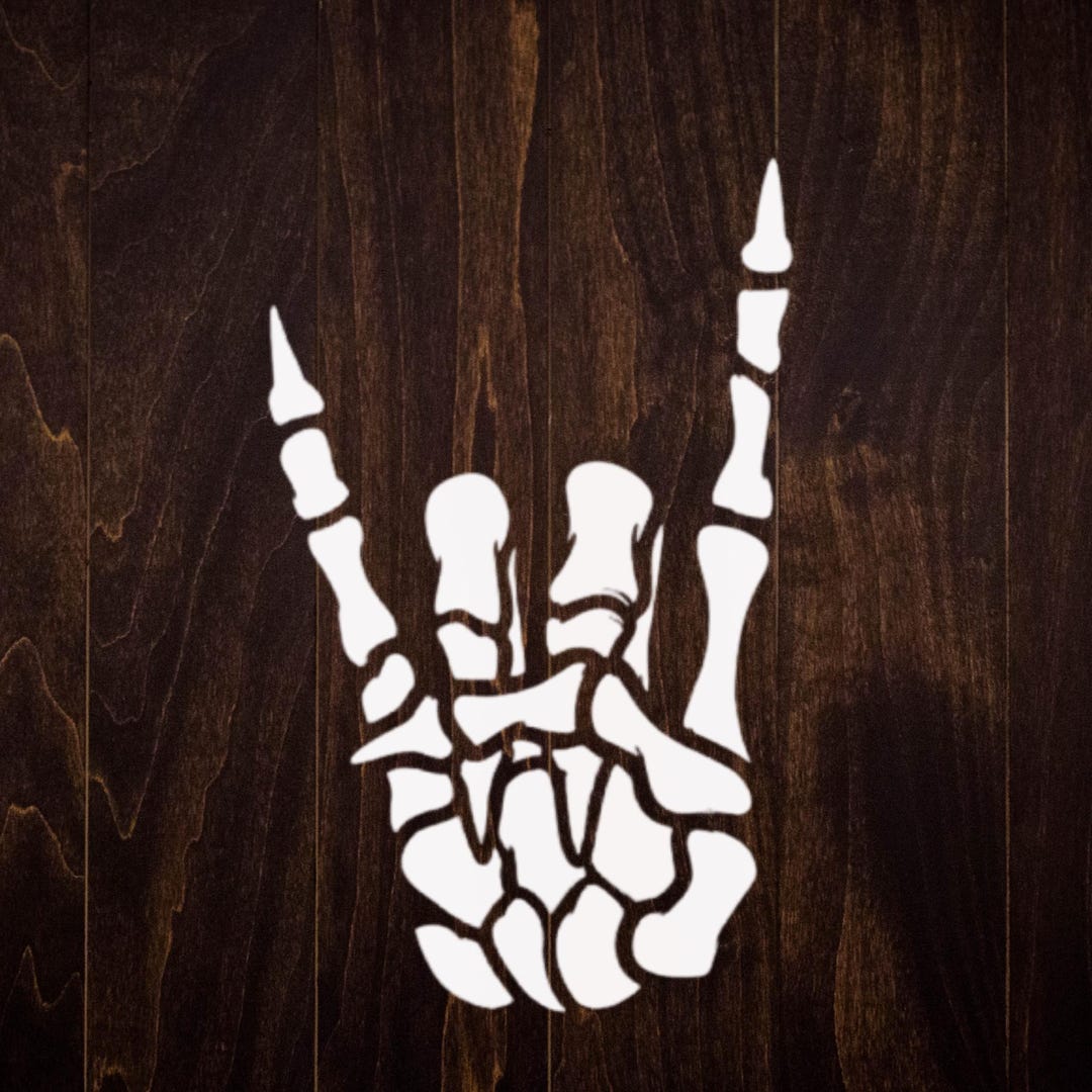 Rock on Skeleton Hand Car Window Sticker, Vinyl Decal - Etsy