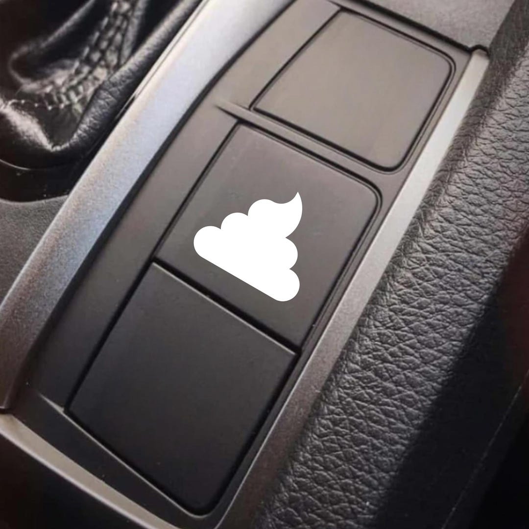 Poop Car Button Decal Sticker/funny Decal - Etsy