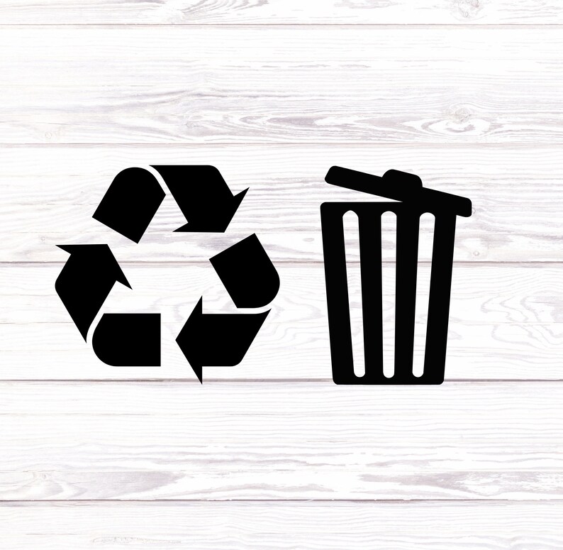 Trash and Recycle Stickers Trash Can Sticker Label Decals - Etsy