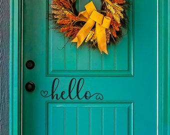 Oh Hello There, Front Porch Welcome Decal, Vertical Welcome Sign Decal ...