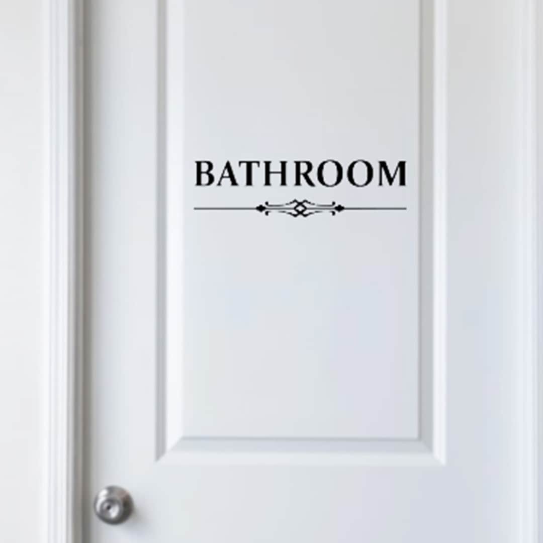 Bathroom Door, Bathroom Sign, Door Decal, Bathroom Door Sign, Door ...