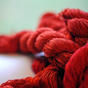Brilliant Red Silk Skein | Scarlet Yarn Skein | Naturally Dyed Silk ...