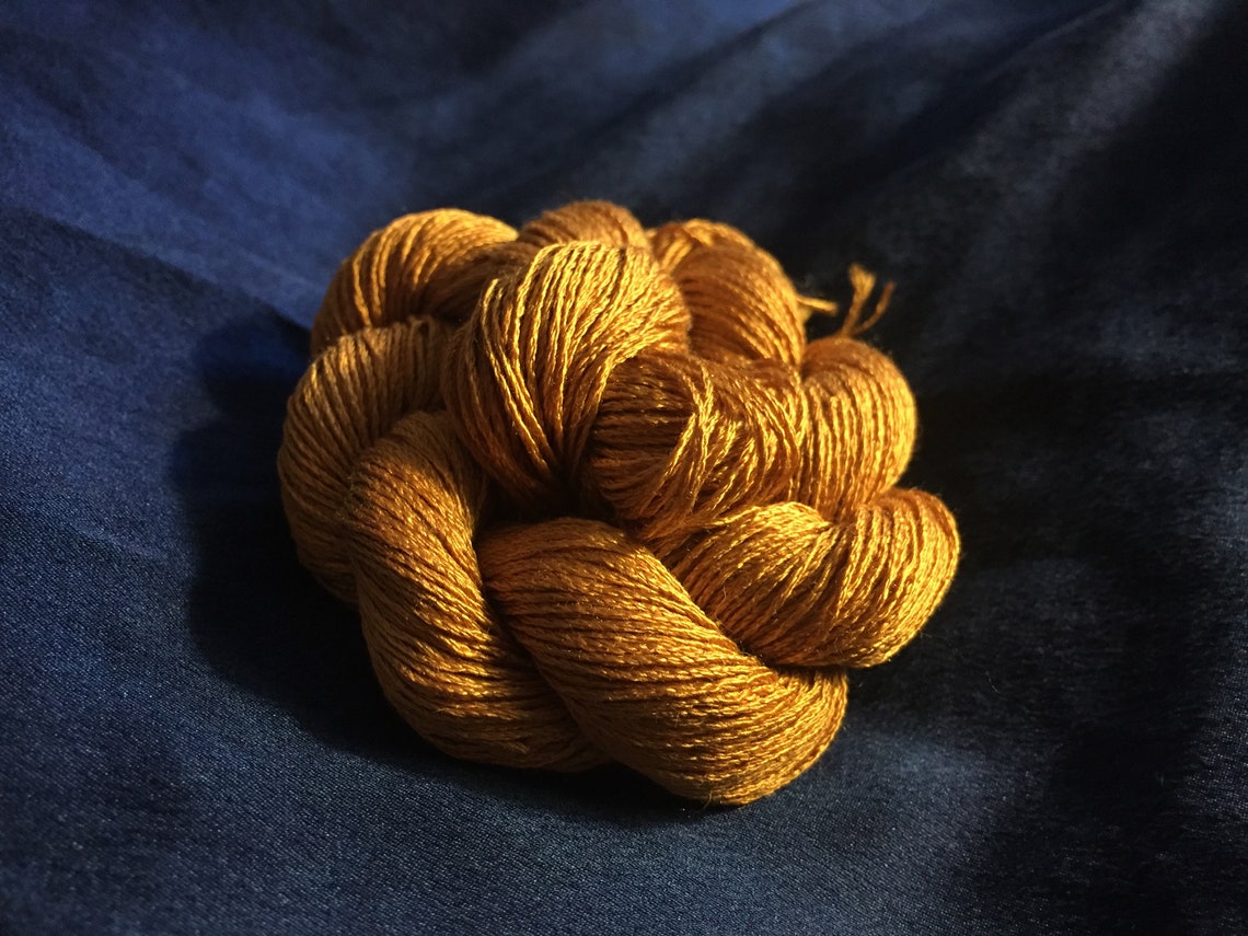 Sunshine Yellow Silk Yarn Gold Silk Skein 100% Silk Yarn | Etsy