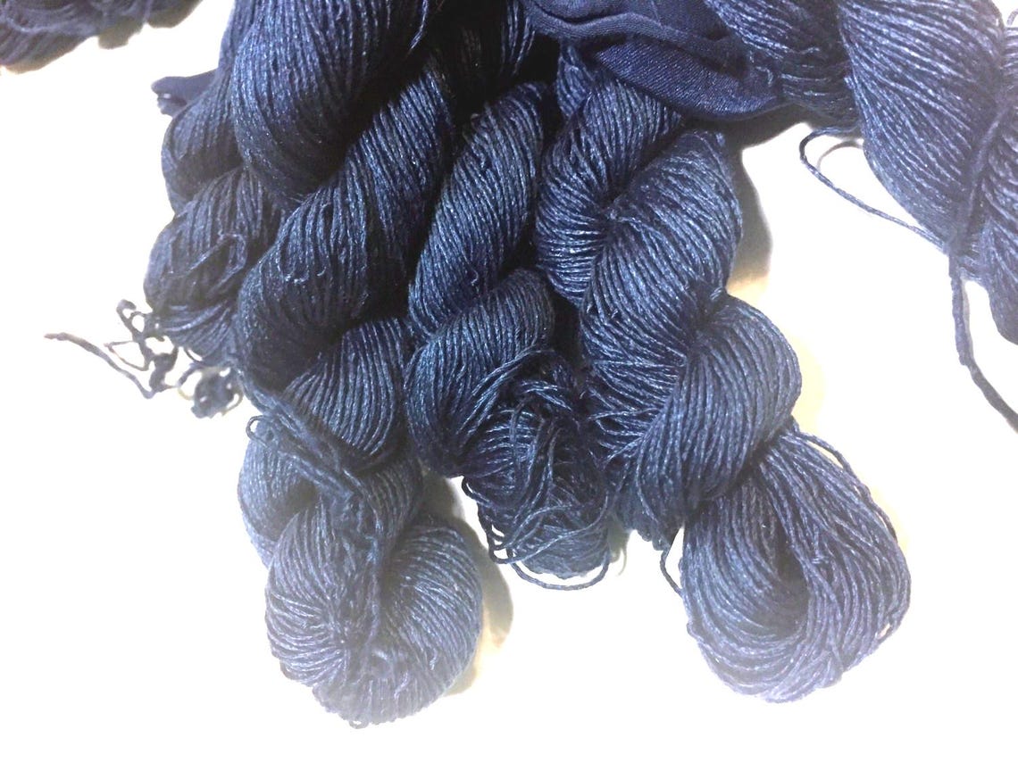 Dark Blue Ahimsa Embroidery Yarn | Indigo Dyed Yarn | Naturally Dyed ...