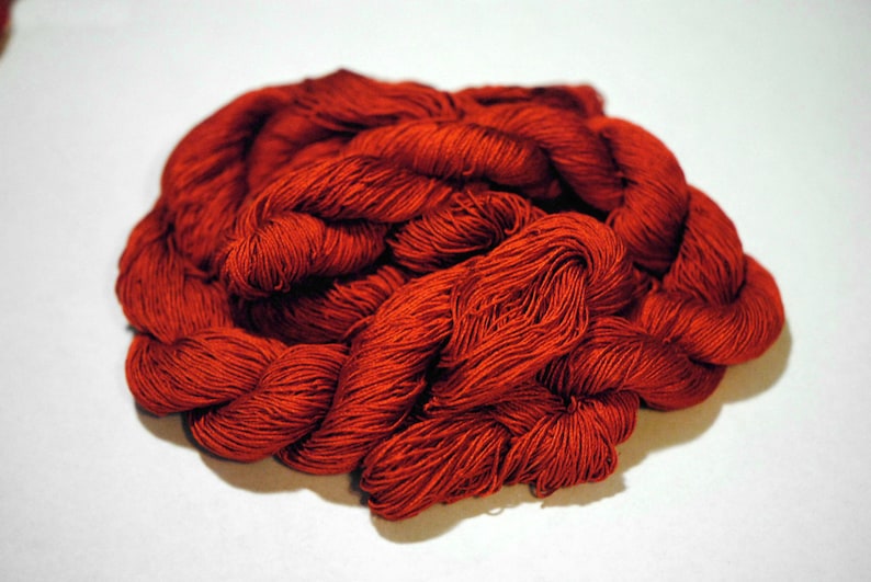 Brilliant Red Silk Skein Scarlet Yarn Skein Naturally Dyed | Etsy