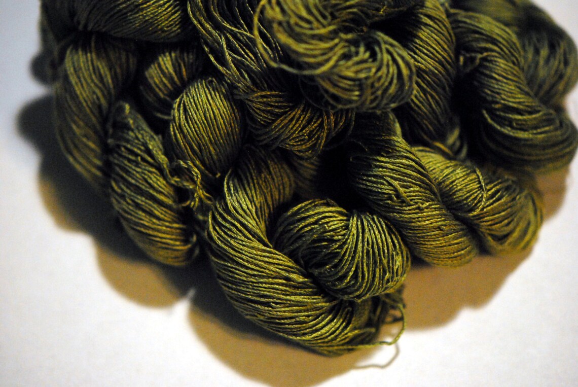 Moss Green Silk Skein | Naturally Dyed Silk | Ahimsa Yarn | Peace Silk ...