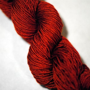 Brilliant Red Silk Skein | Scarlet Yarn Skein | Naturally Dyed Silk ...