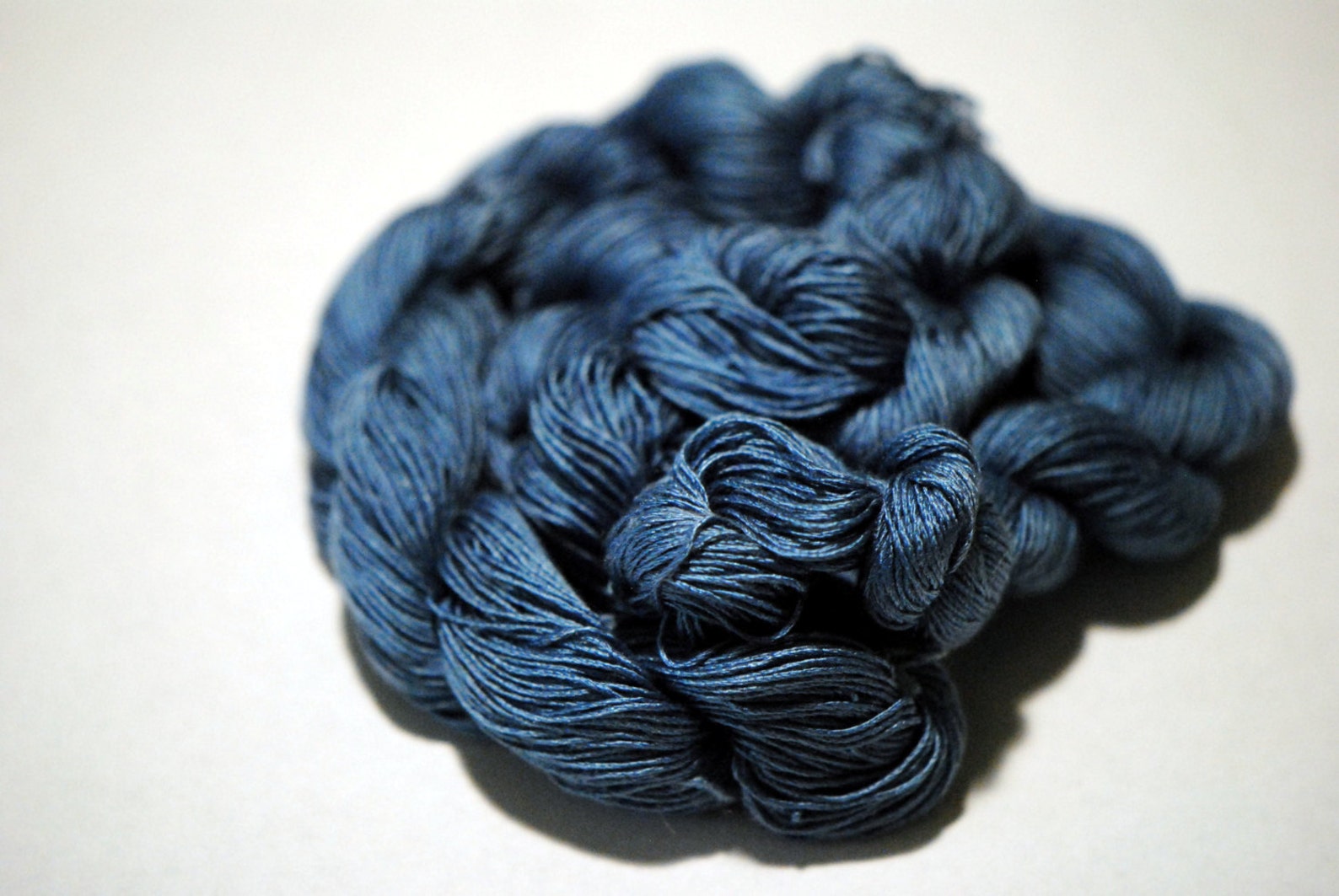Sky Blue Indigo Dyed Ahimsa Embroidery Yarn | Light Blue Indigo Dyed ...