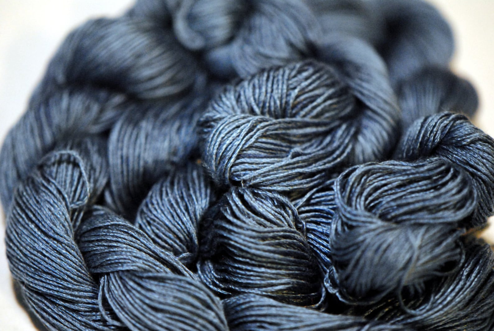Sky Blue Indigo Dyed Ahimsa Embroidery Yarn | Light Blue Indigo Dyed ...